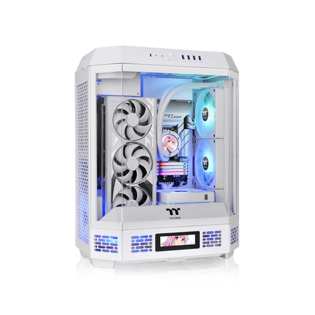 Gabinete TT The Tower 600 Mid-Tower TG x3 Fan x2 Snow White - Max Tecno
