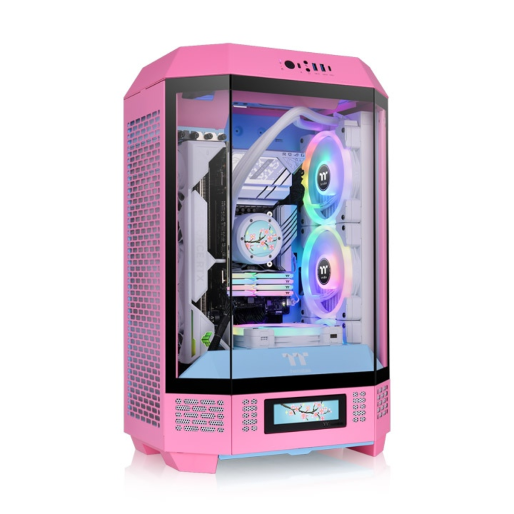 Gabinete TT The Tower 300 Mid-Tower TG x3 Fan x2 Bubble Pink - Max Tecno