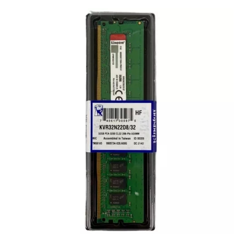 Memoria Ram UDIMM KINGSTON KVR 32GB DDR4 3200MHz CL22 1.20V Single ...
