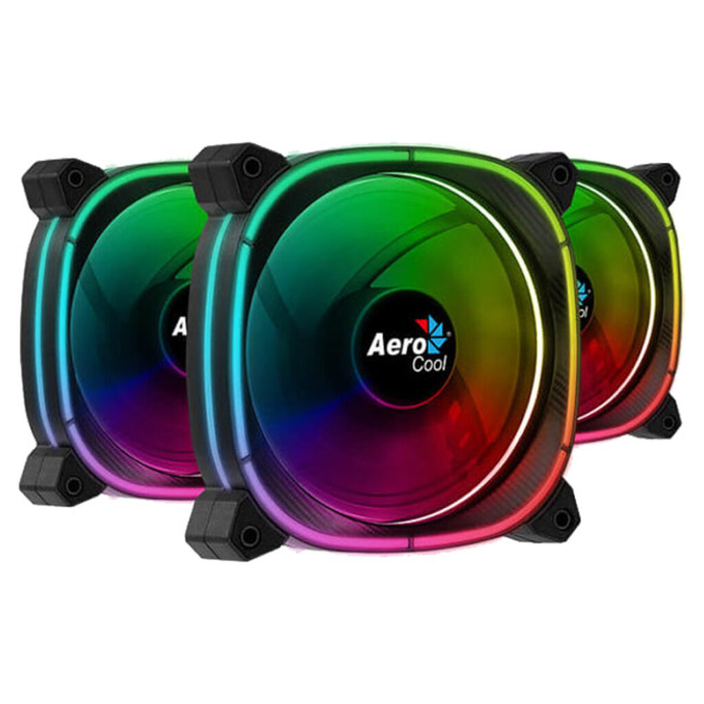 KIT DE 3 FANS AEROCOOL ASTRO 12 PRO (ARGB, 120MM, DUAL RING) - Max Tecno