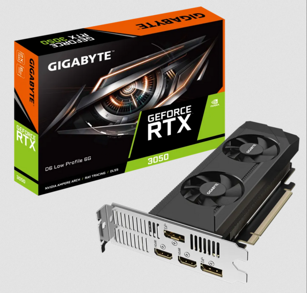 PLACA DE VIDEO GIGABYTE RTX 3050 D6 LOW PROFILE 6GB - Max Tecno