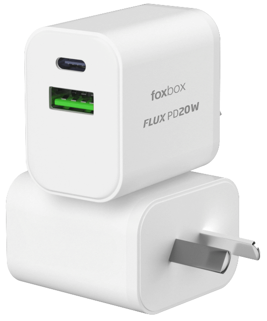 CARGADOR FOXBOX FLUX 20W BLANCO CON CABLE PRISM TYPE C (7989) - Max Tecno